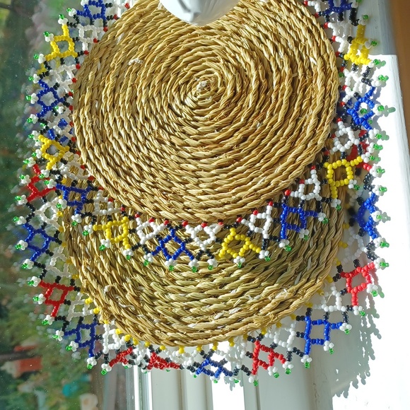 Other | African Made Woven Grass And Beaded Trivets | Poshmark